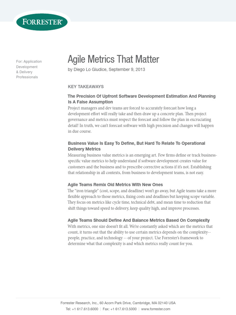Agile Metrics That Matter | PDF