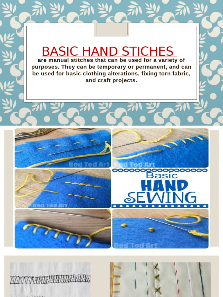 Basic Hand Stiches | PDF