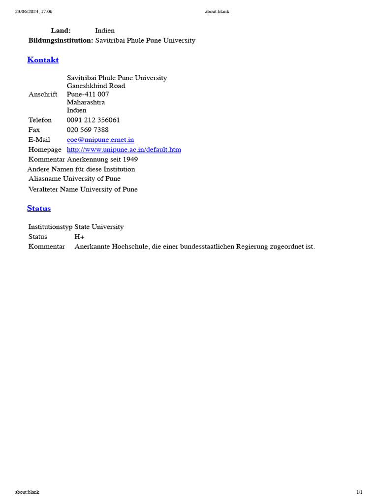 Anabin SPPU German | PDF