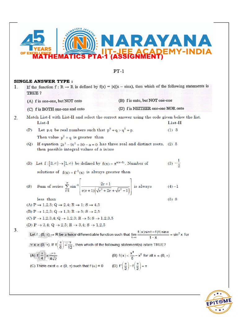 SR STAR MODEL-A_PT-1_MATHS | PDF