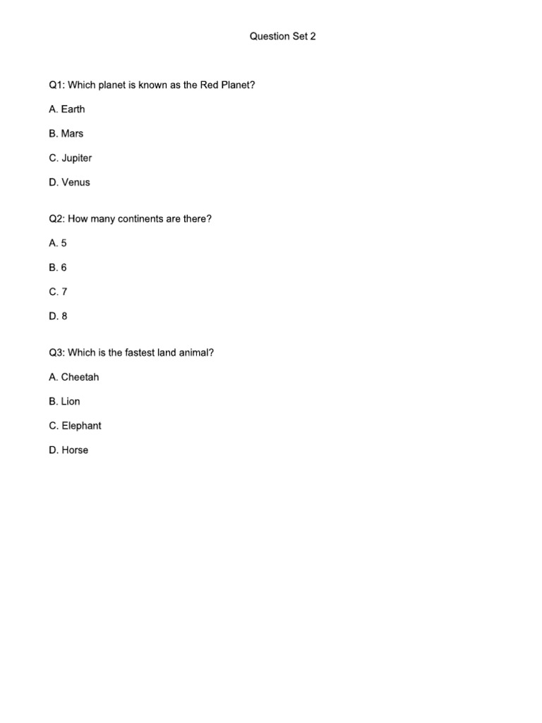 Question Set 2 | PDF