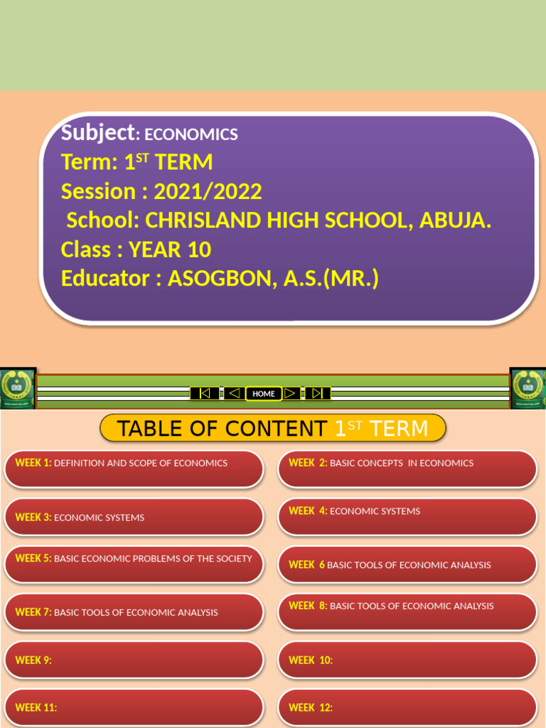 Economics Year 10 First Term Multimedia Slides | PDF
