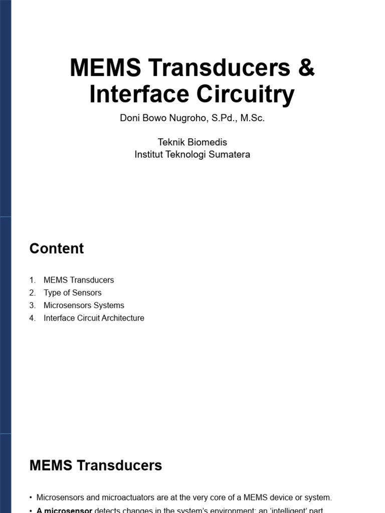 07 MEMS Transducer and Interface Circuitry | PDF