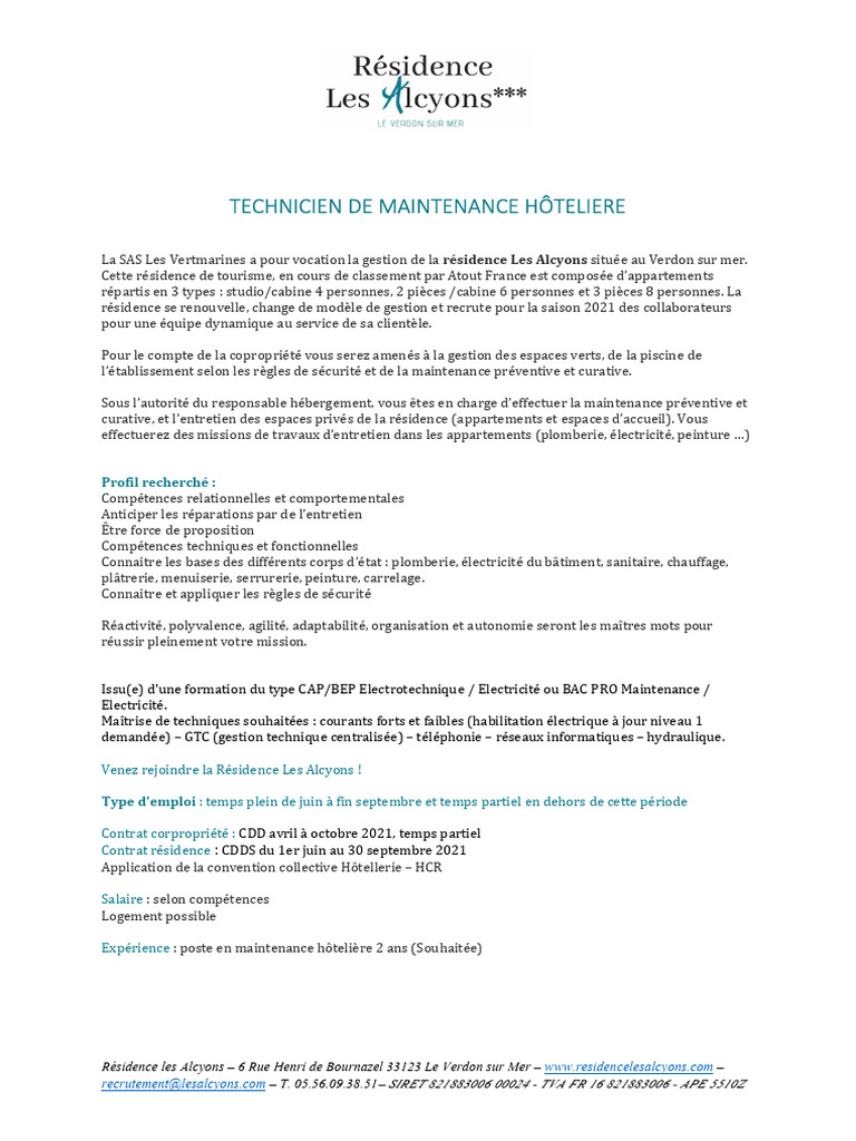 Technicien Maintenance | PDF