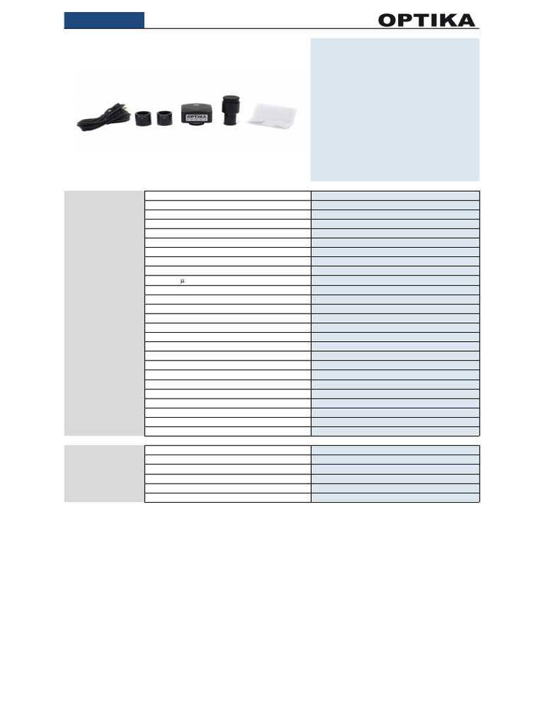 OPTIKA C-B5 Technical Datasheet EN | PDF