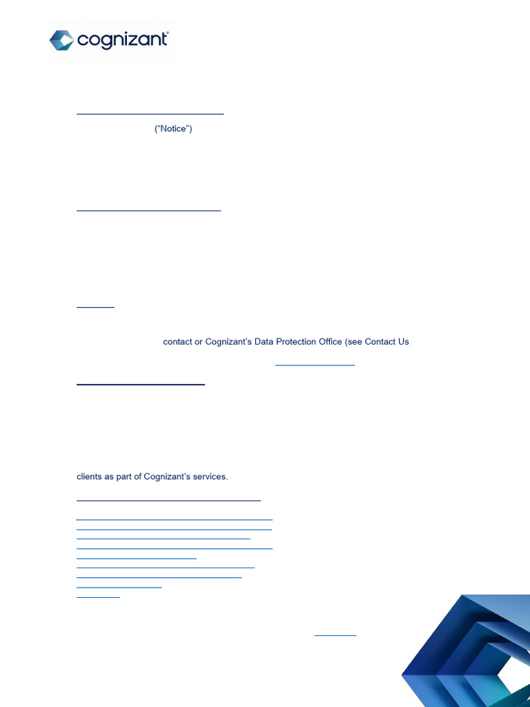 Cognizant Privacy Principles Overview | PDF | Computer Security | Security