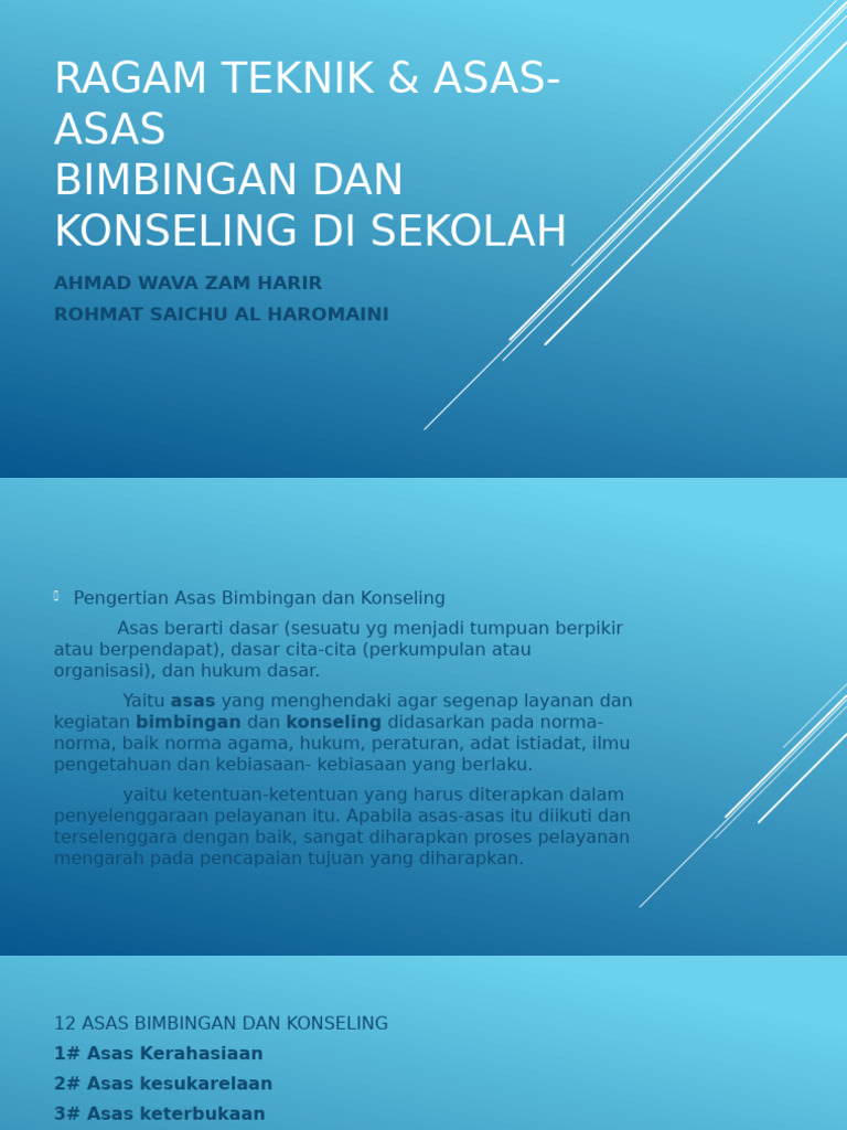 Ragam Teknik & Asas-Asas BK | PDF