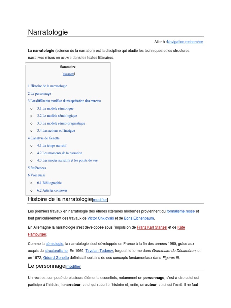 Narratologie Science de La Narration | PDF | Chorégraphie | Conte