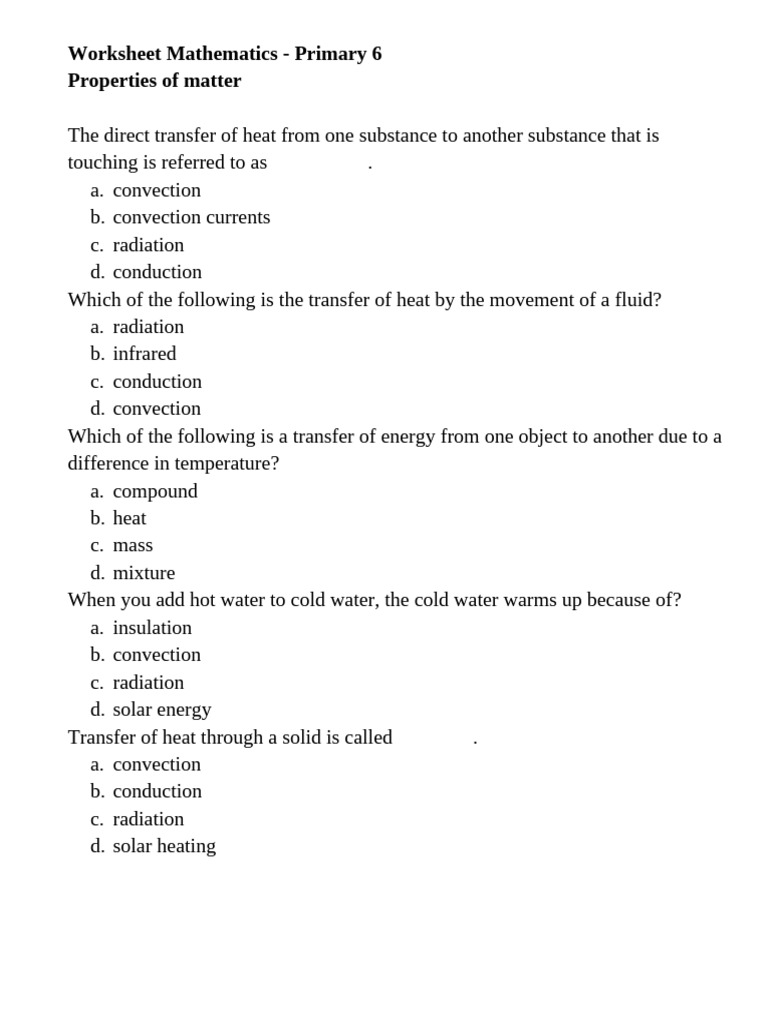 P6 Science Matter | PDF