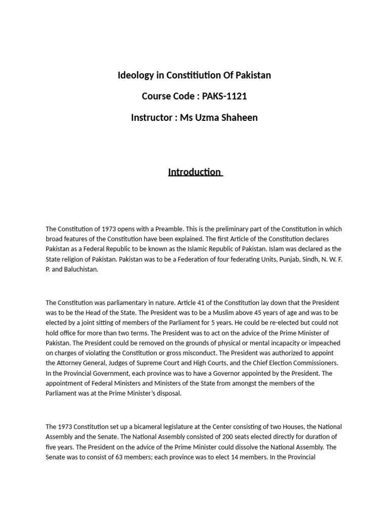 1973 Constitution | PDF