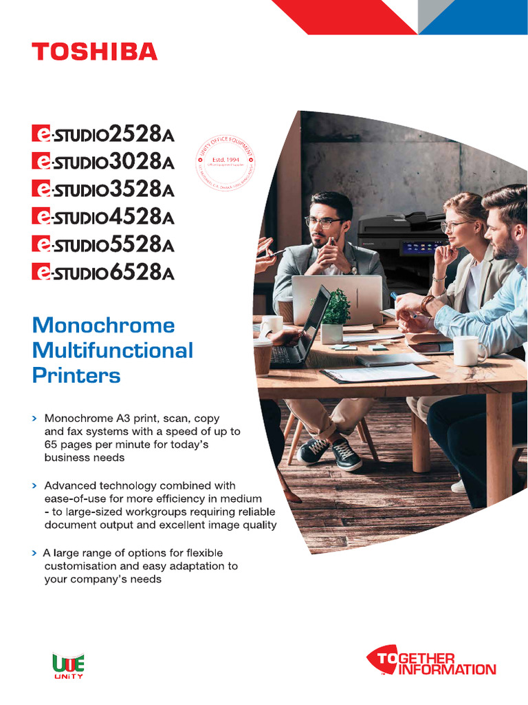 Toshiba Photocopier Brochure 2528a, 3028a, 3528a, 4528a, 5528a, 6528a ...