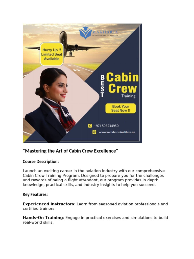 Cabin Crew Training Program | PDF