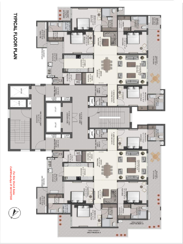 1.TYPICAL FLOOR PLAN 3900 & 4150 SQ - Ft.-Compressed | PDF