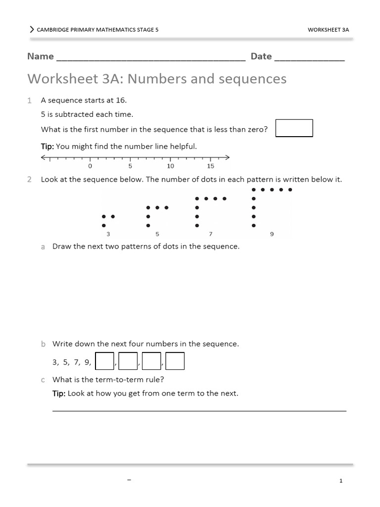 Prim Maths 5 2ed TR Diff Ws 3a | PDF