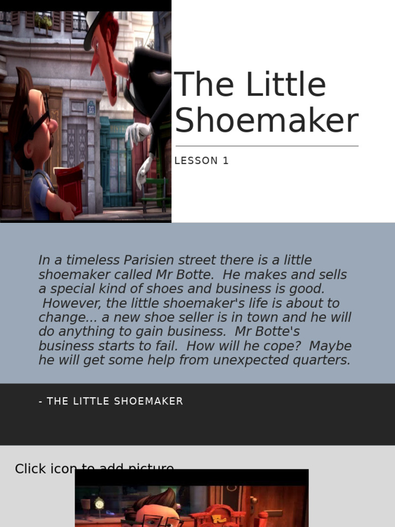 Lesson 1 The Little Shoemaker Lesson Ppt.198679080 | PDF