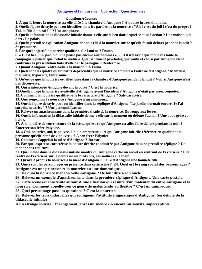 Antigone Scènes 2 Correction | PDF