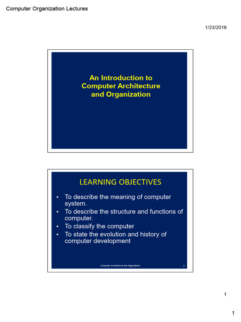 Computer Organization Lecturs - Pagenumber - Watermark | PDF