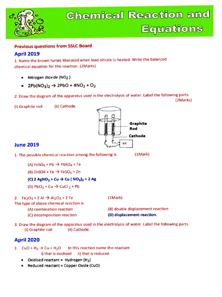 Chemical Reactions and Equation | PDF