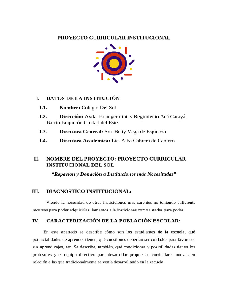 PROYECTO CURRICULAR INSTITUCIONAL ariel | PDF