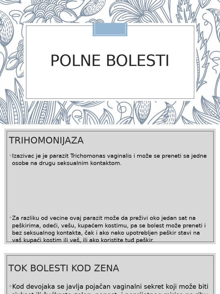 Polne bolesti: Trihomonijaza i kandidijaza | PDF