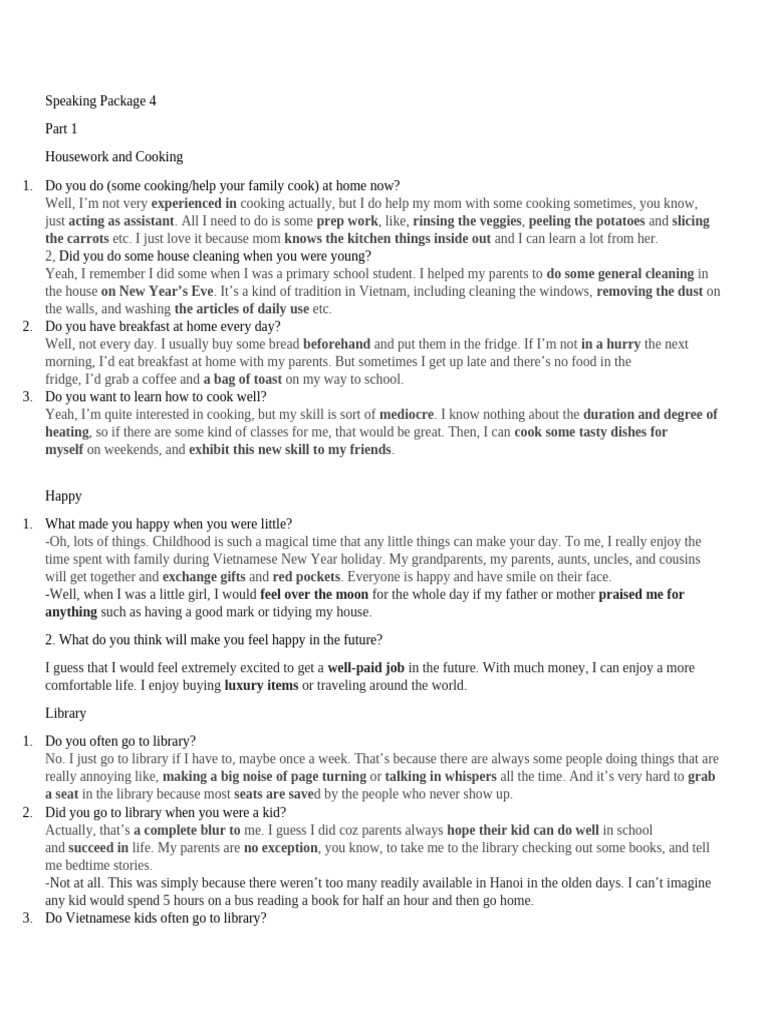 Speaking Package 4 | PDF