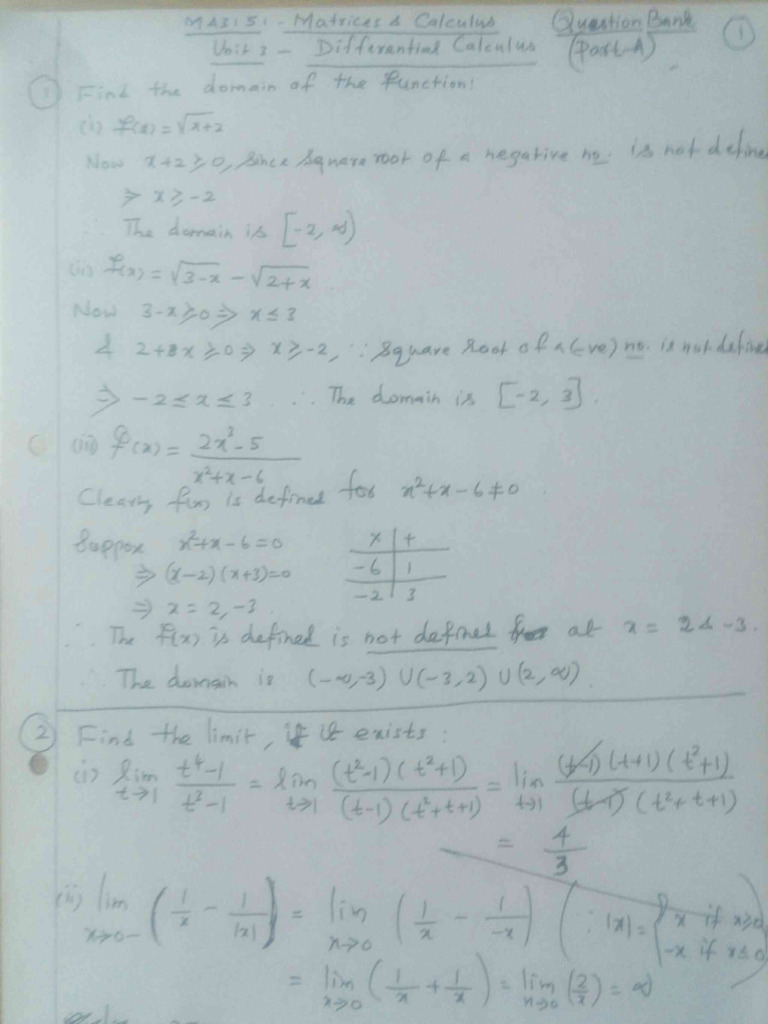 diff calculus part A | PDF