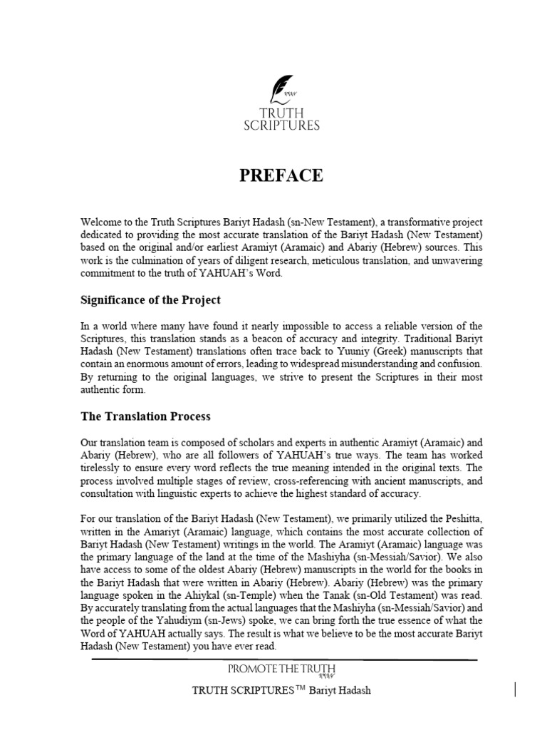 Truth Scriptures PREFACE For Free Download - Promote The Truth | PDF ...
