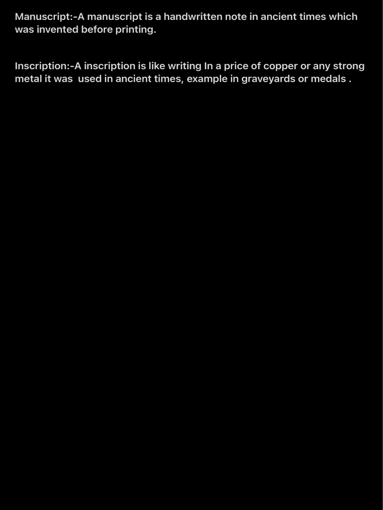 Manuscript-A Manuscript Is A Handwritten Note in Ancient Times Which 3 ...