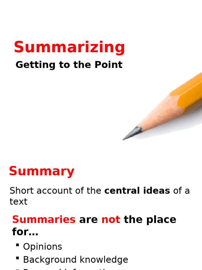 Summarizing Lesson | PDF
