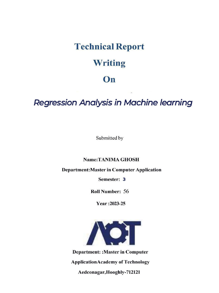 Regression Analysis in Machine Learning | PDF | Linear Regression | Teaching Methods & Materials