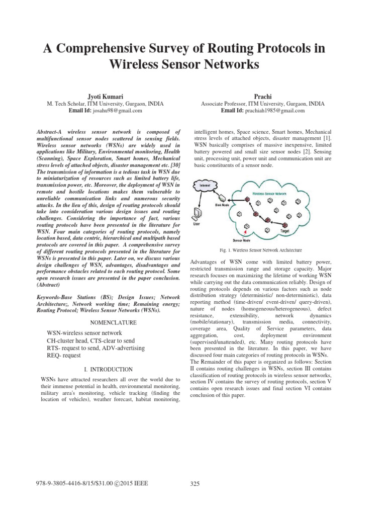 A Comprehensive Survey Of Routing Protocols In Wireless Sensor Networks