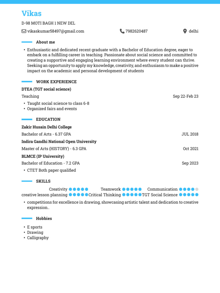 Vikas - Resume | PDF