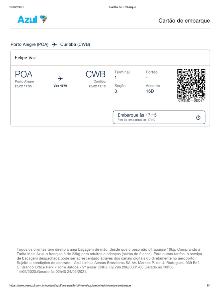 Cartão de Embarque | PDF