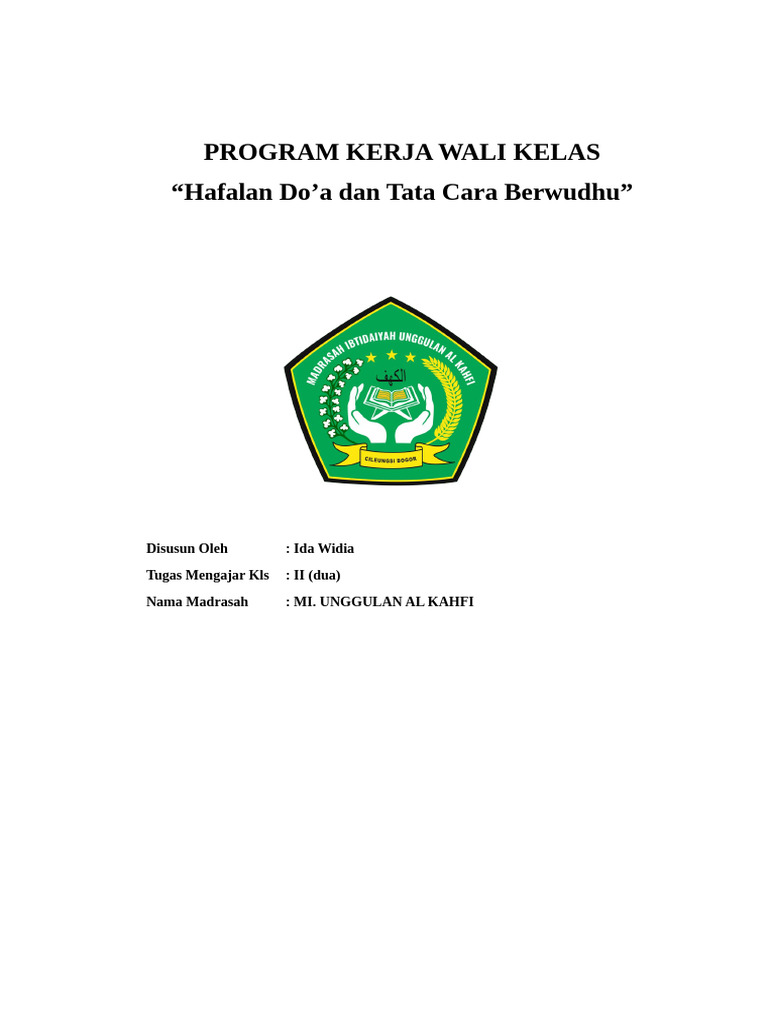 Program Kerja Wali Kelas | PDF