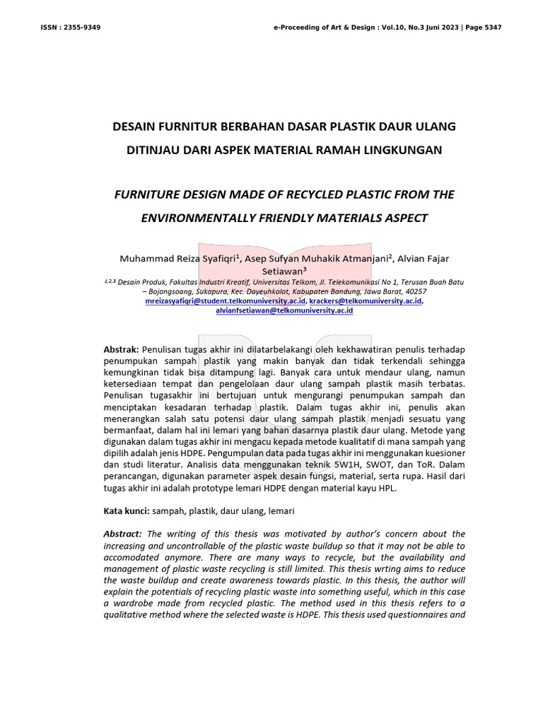 Plastic Furniture Recycle | PDF