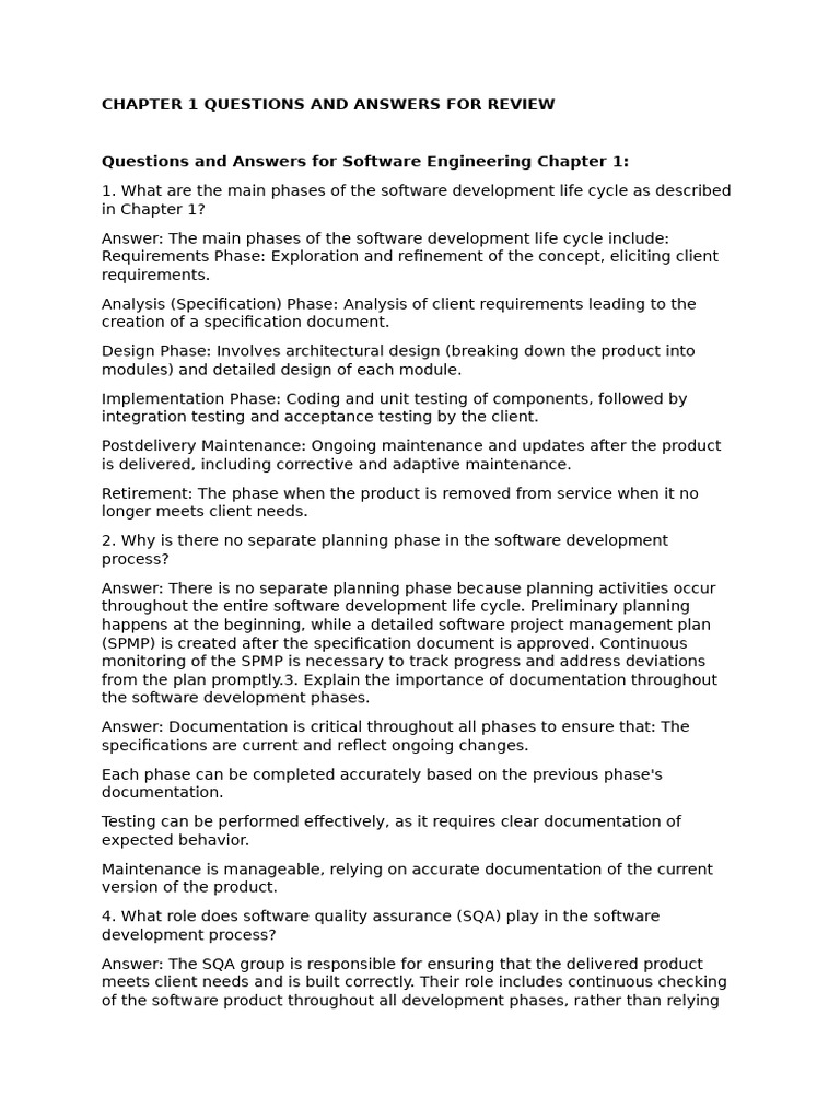 Chapter 1 Questions and Answers For Review | PDF