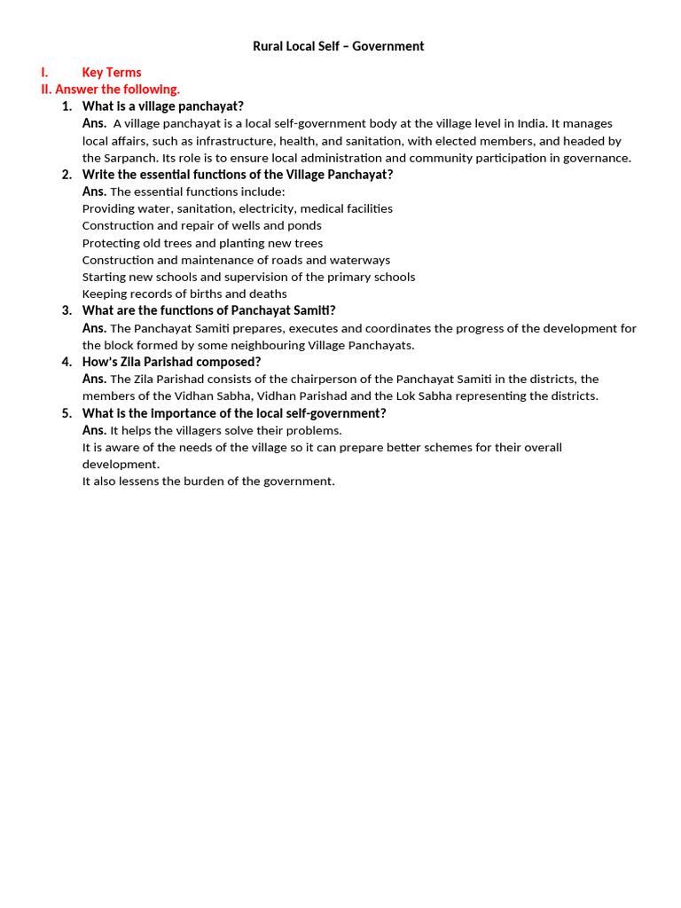 Rural Local Self-Government | PDF Rural Local Self-Government | PDF