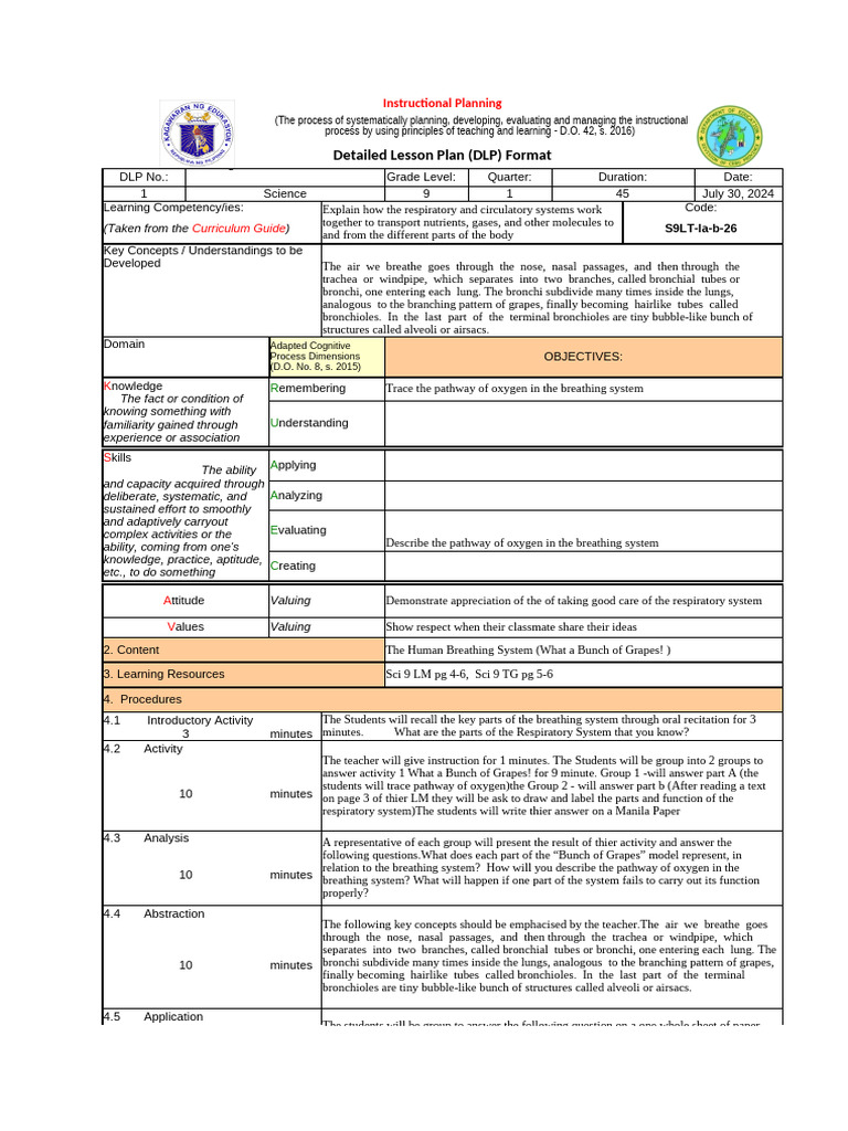 DLP 1 (For Print) | PDF | Lung | Foreign Language Studies