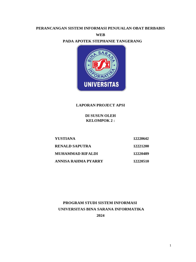 Laporan Apsi Kelompok 2 - SMT 4 (Update 11-06-2024) | PDF
