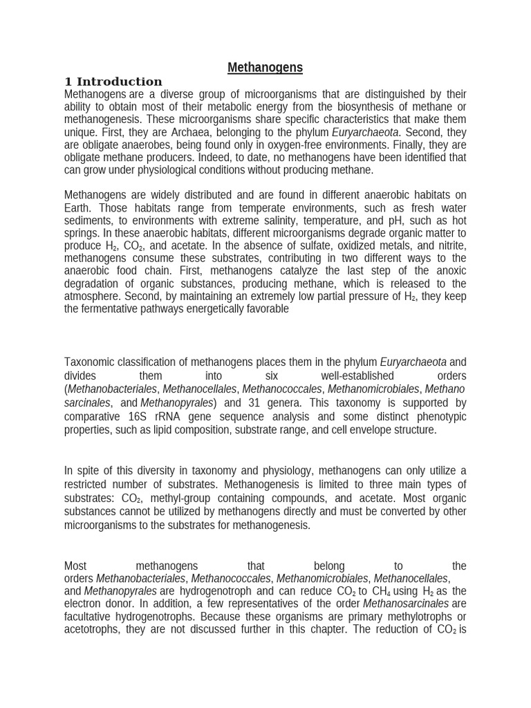 Methanogens 1 | PDF