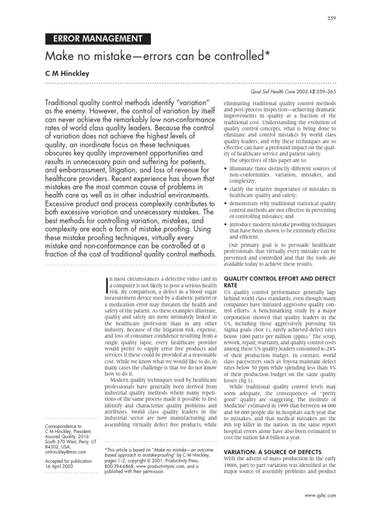 Make No Mistake-Errors Can Be Controlled | PDF | Standard Deviation ...