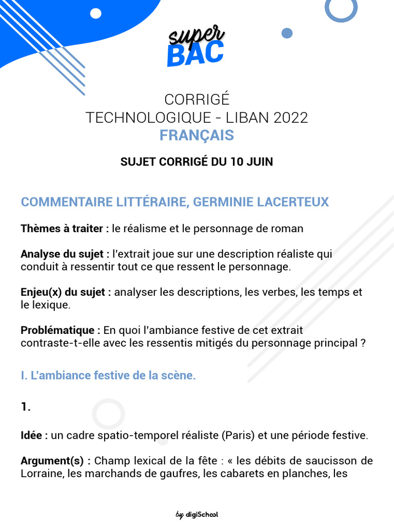 Bac-Techno Corrige Fra Liban | PDF