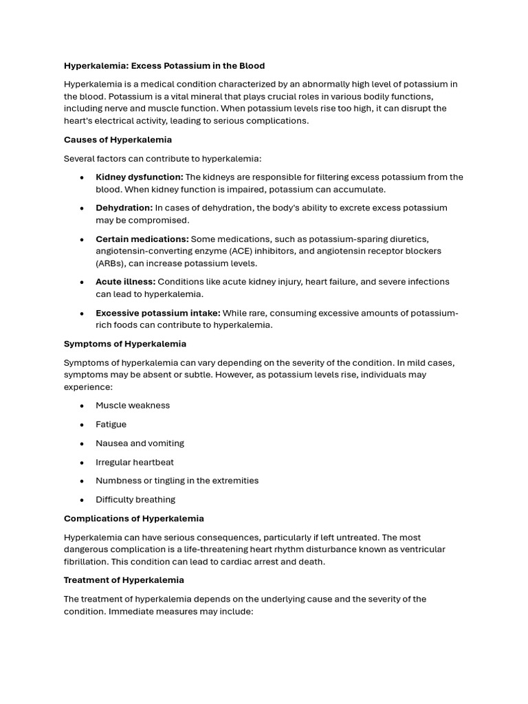 Hyperkalaemia | PDF