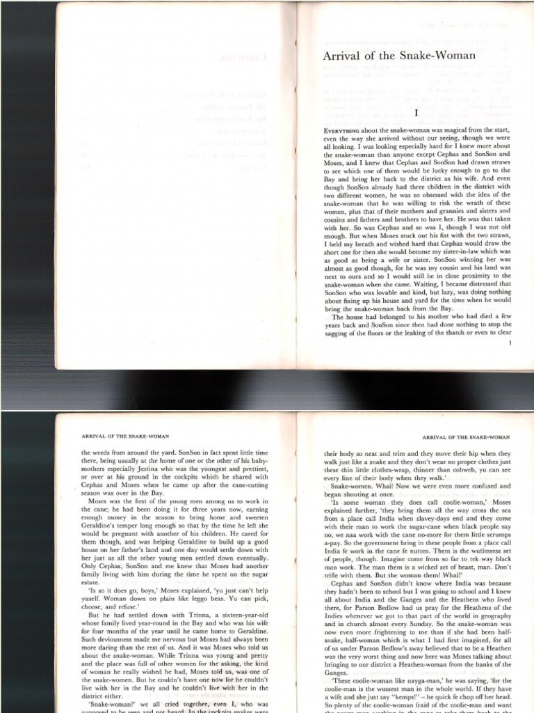 Arrival of The Snake-Woman by Olive Senior | PDF