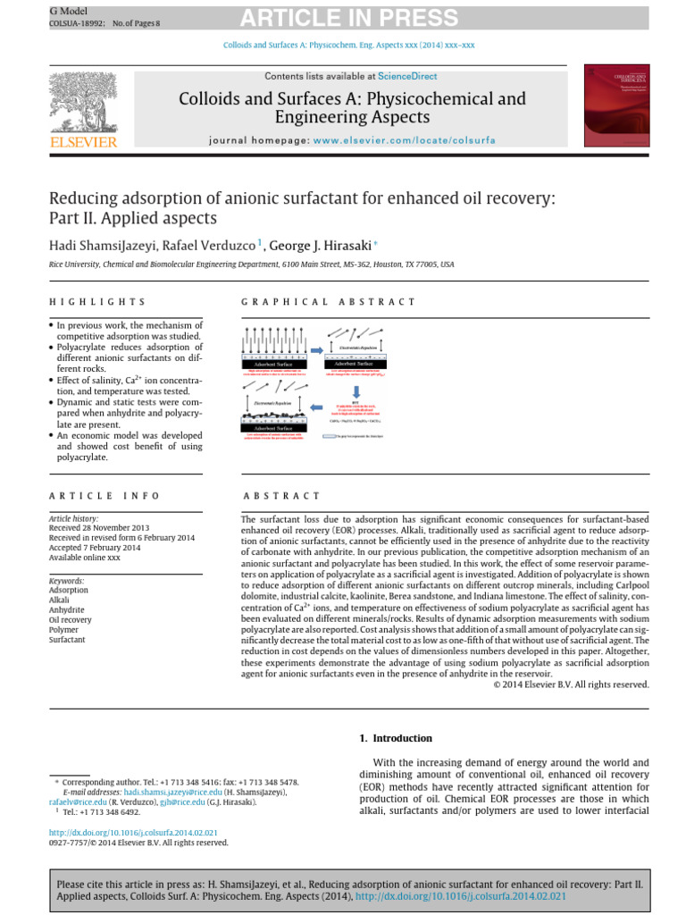 Reducing Adsorption Part II Applied Aspects | PDF