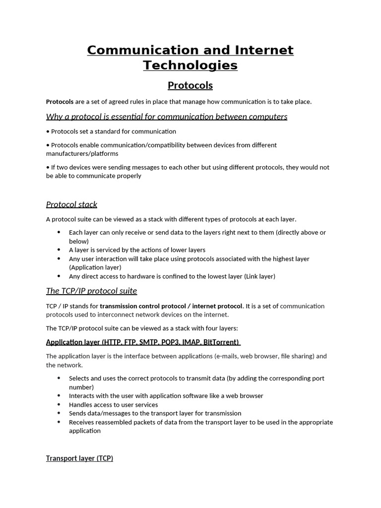 Communication and Internet Technologies | PDF