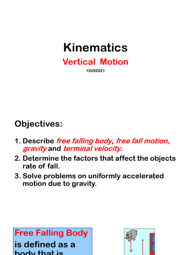Free Fall Motion | PDF