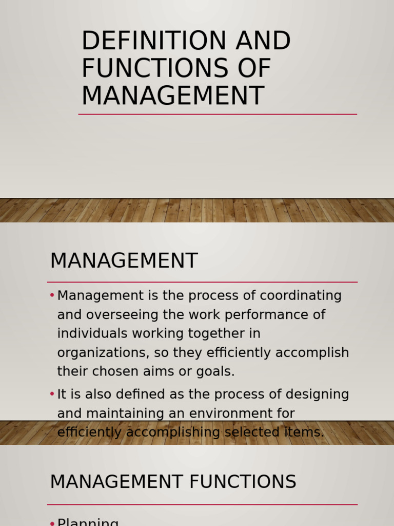 1 Definition and Functions of Management | PDF
