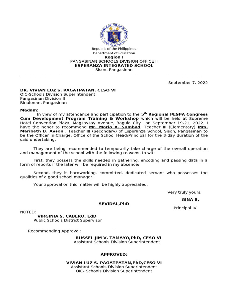 Designation For OIC Regional PESPA | PDF | Academic Degree | Doctoral ...