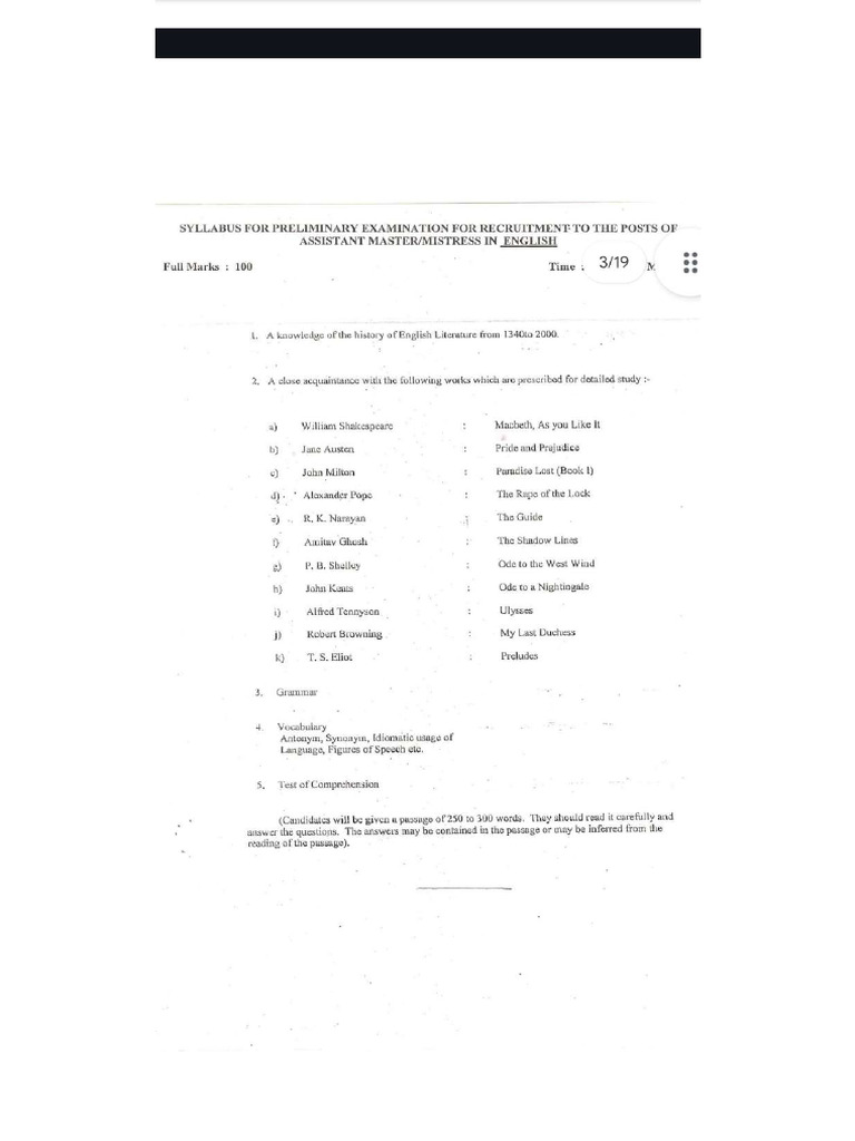 PSC Exam Syllabus | PDF